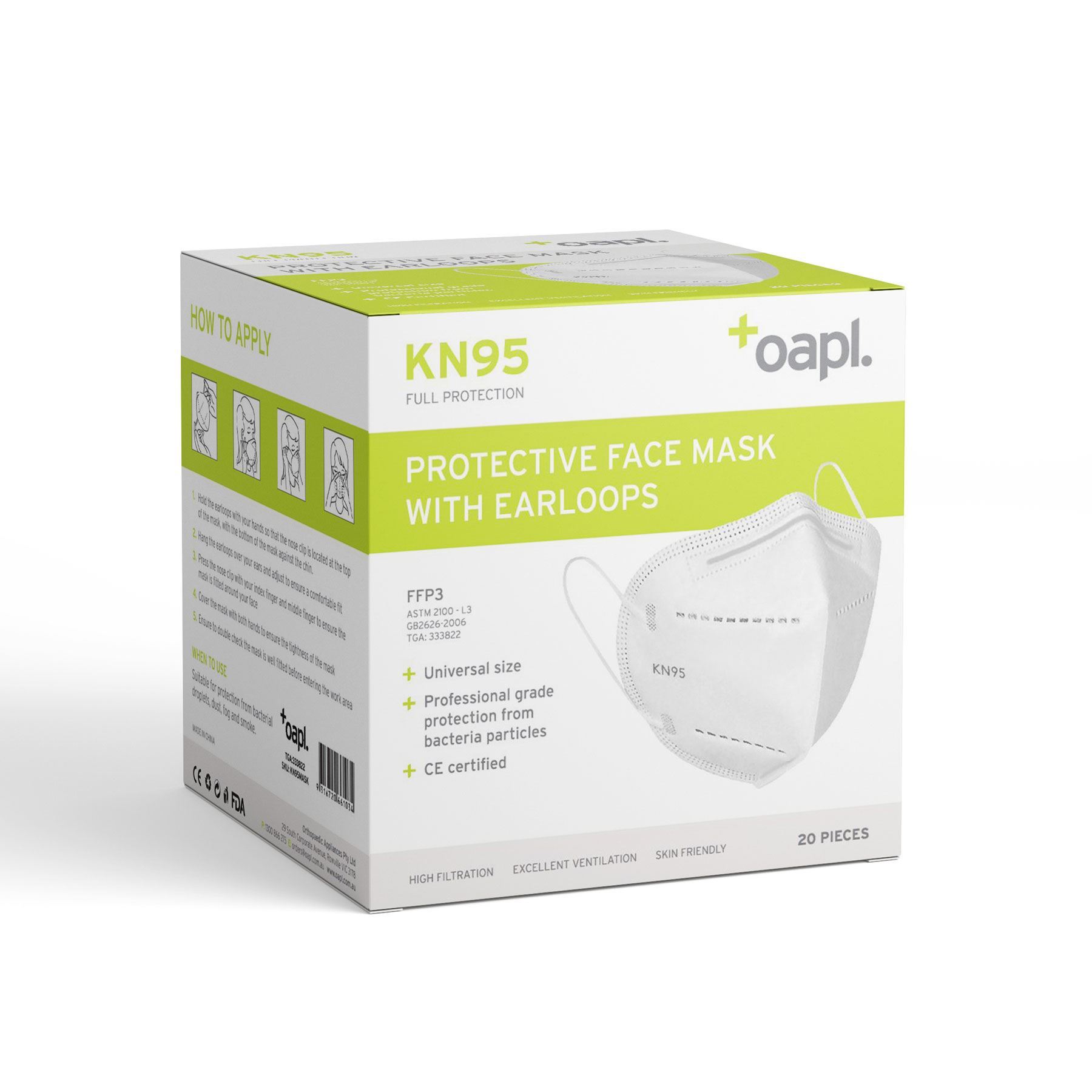 KN95 Disposable Face Masks – Box of 20 | Access Health