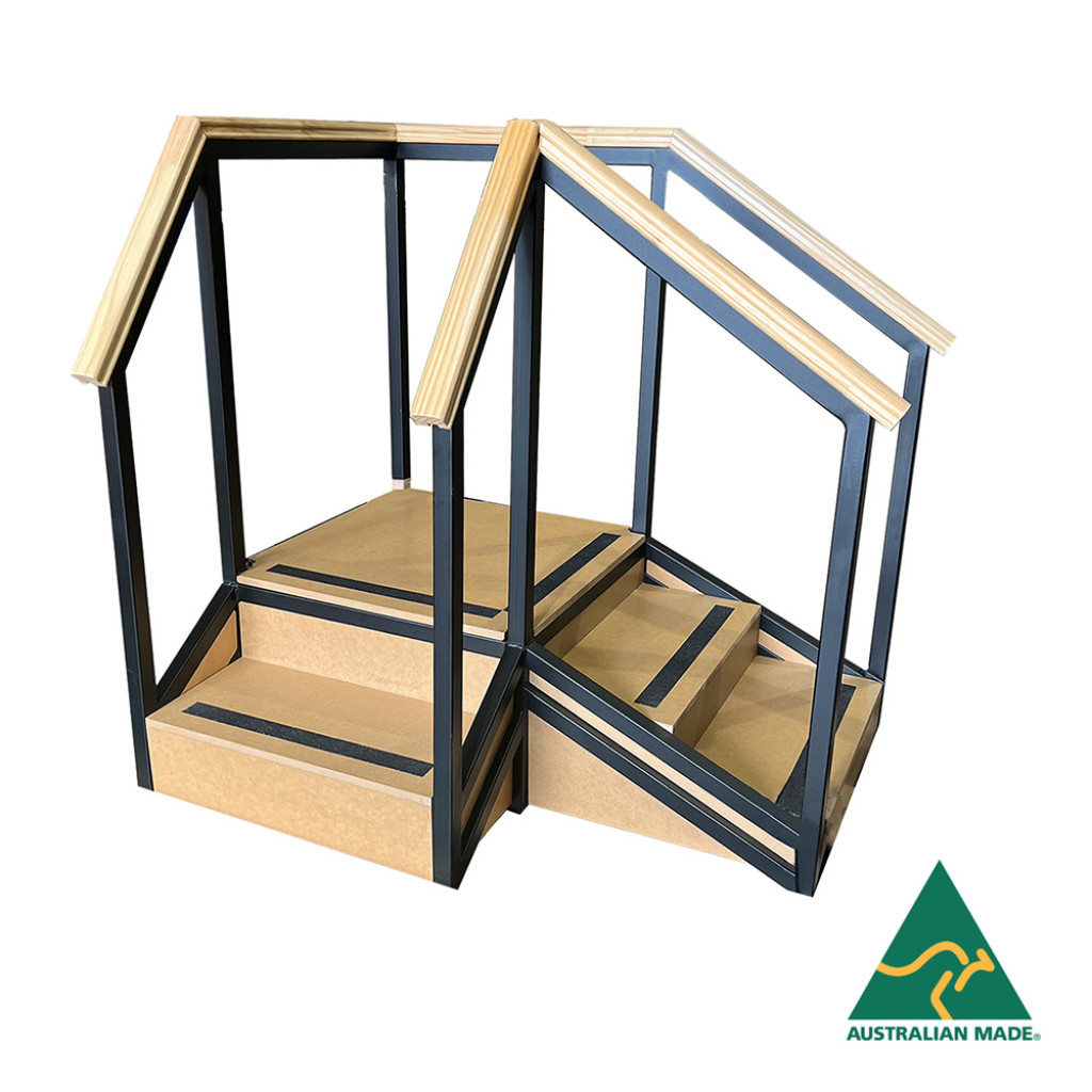 Access Rehab Corner Staircase with Stainless Steel Handrails ...