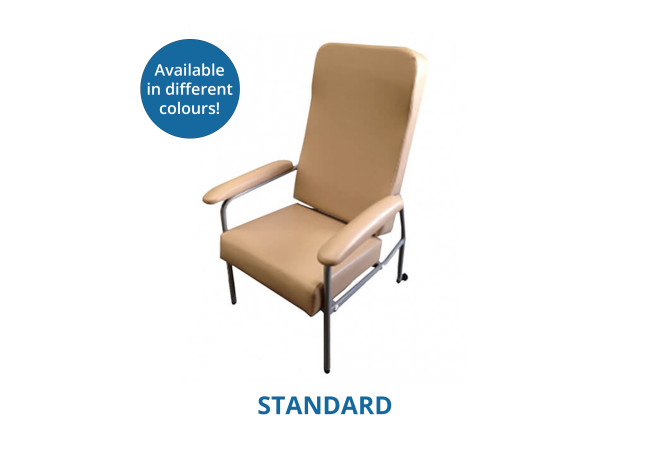 Queen Comfort High Back Chair with Rear Castors - Adjustable Height ...