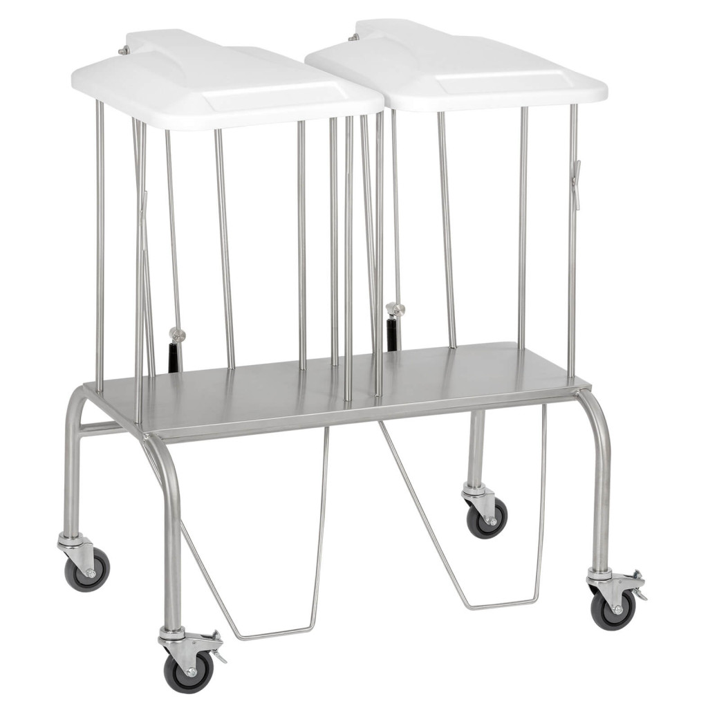 OH & S Stainless Steel Linen Skips with Gas Assist Lid - Single, Double ...