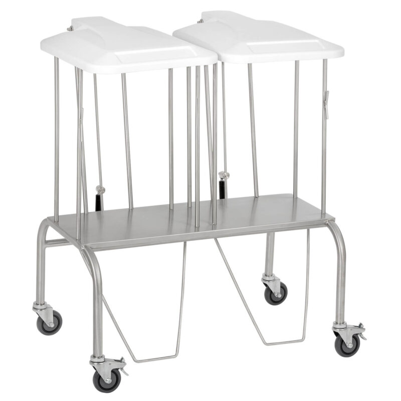 OH & S Stainless Steel Linen Skips with Gas Assist Lid - Single, Double ...