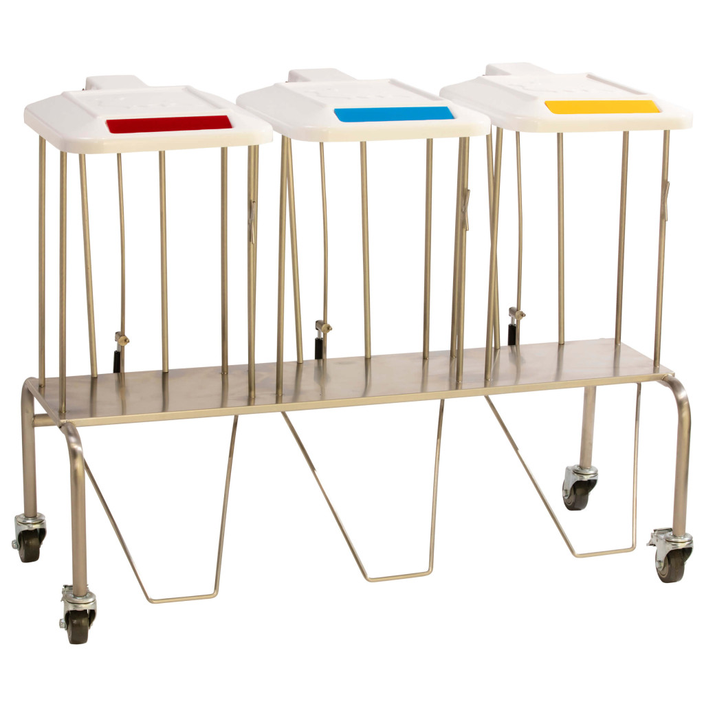 OH & S Stainless Steel Linen Skips with Gas Assist Lid - Single, Double ...