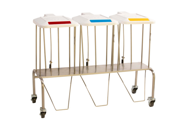 OH & S Stainless Steel Linen Skips with Gas Assist Lid - Single, Double ...