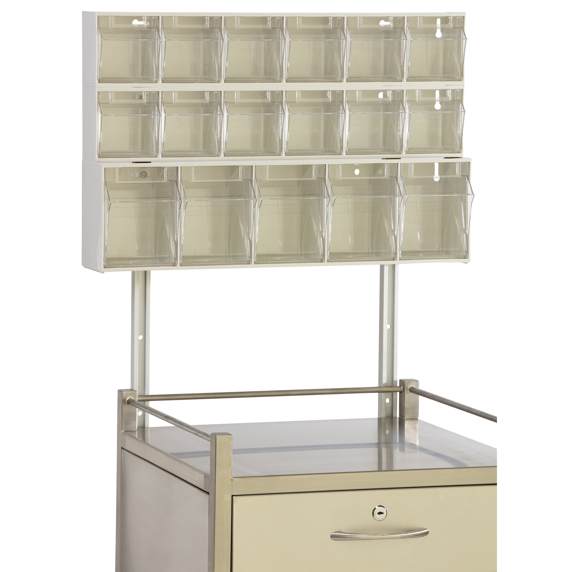 Stainless Steel Cannulation Trolleys - 2 x 6 Tilt Bins and 1 x 5 Tilt ...