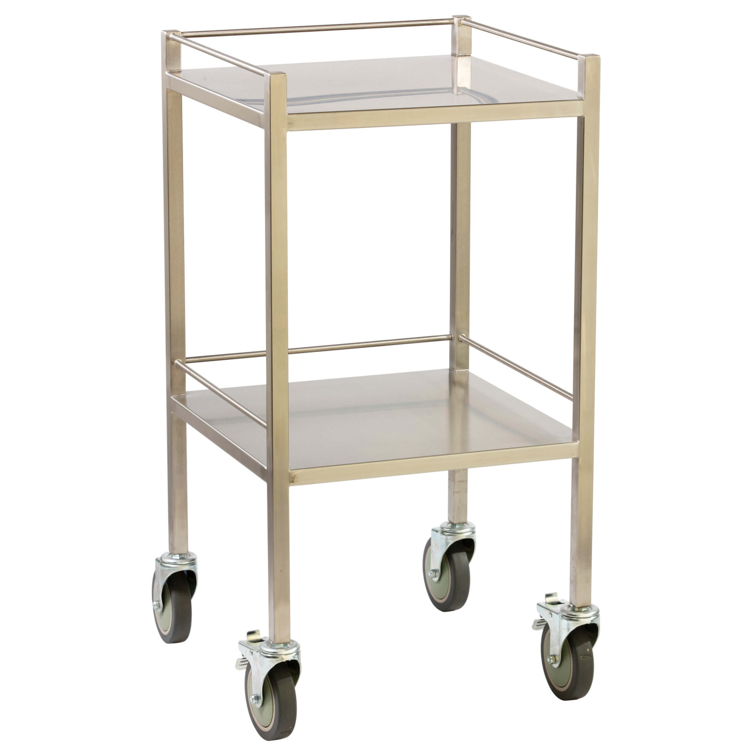 Stainless Steel Equipment Trolleys - All Sizes (2 Shelf with Rails ...