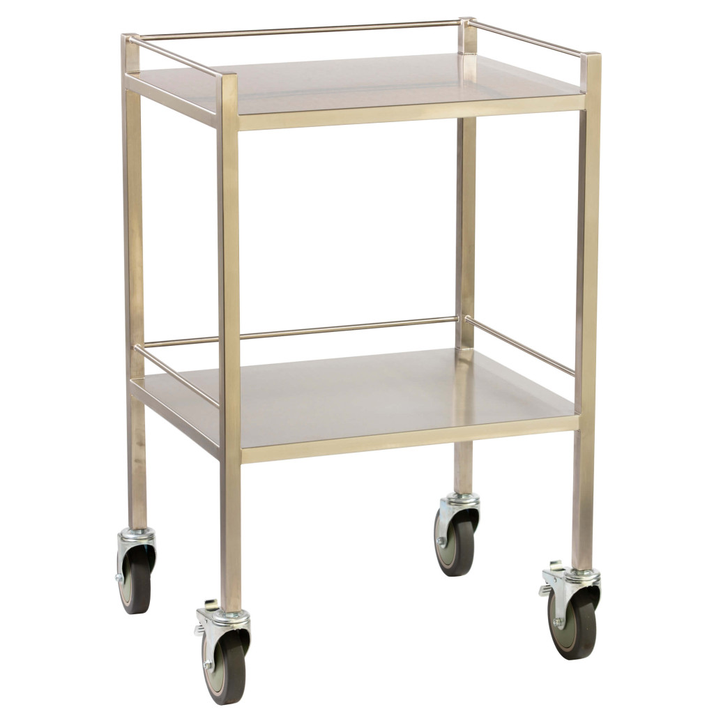 Stainless Steel Equipment Trolleys - All Sizes (2 Shelf with Rails ...