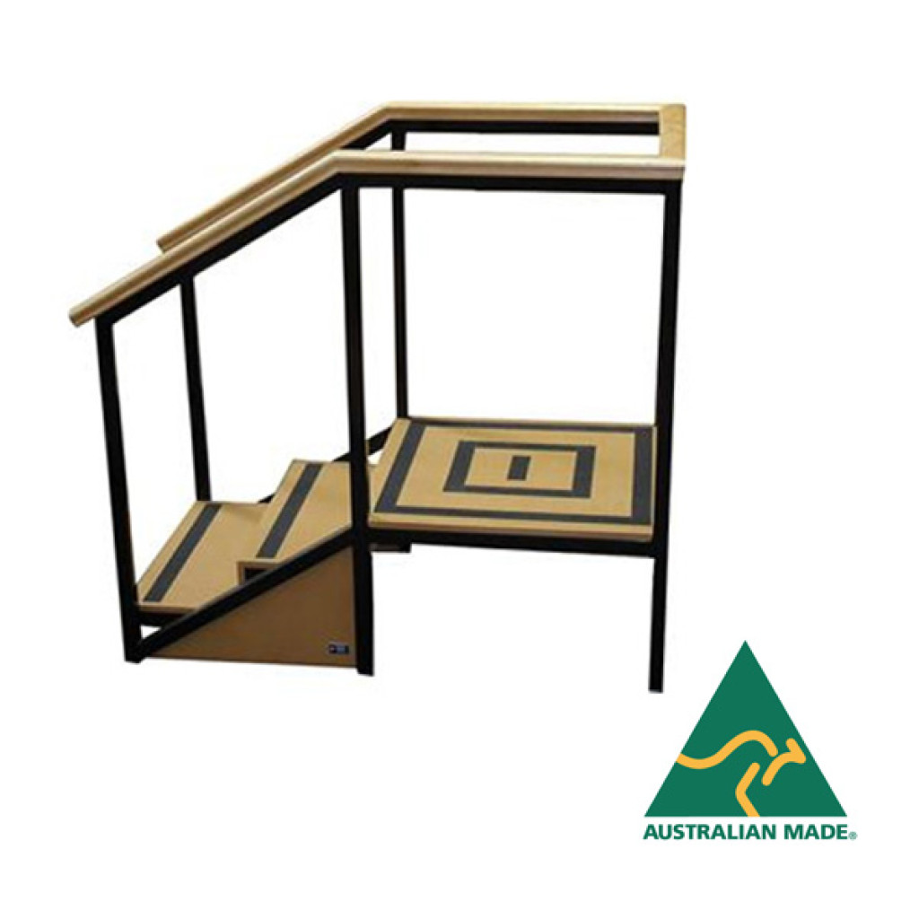 Access Rehab Single Stairs with Platform and Timber Handrails ...
