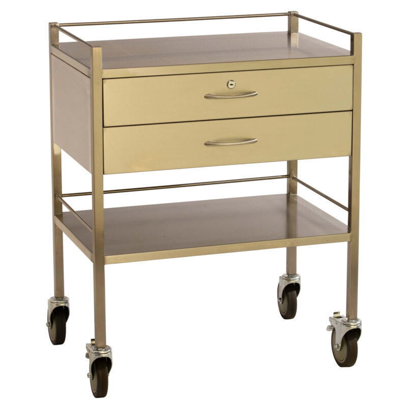 Stainless Steel Dressing Trolleys - All Sizes - 2 Drawers with 1 x ...